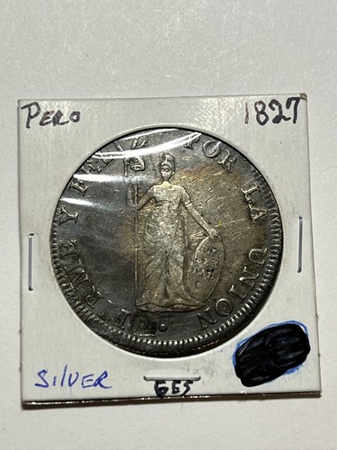 1827 Peru Lima J M 8 Reales XF+ Detail Chop marks Rare Type Coin | eBay