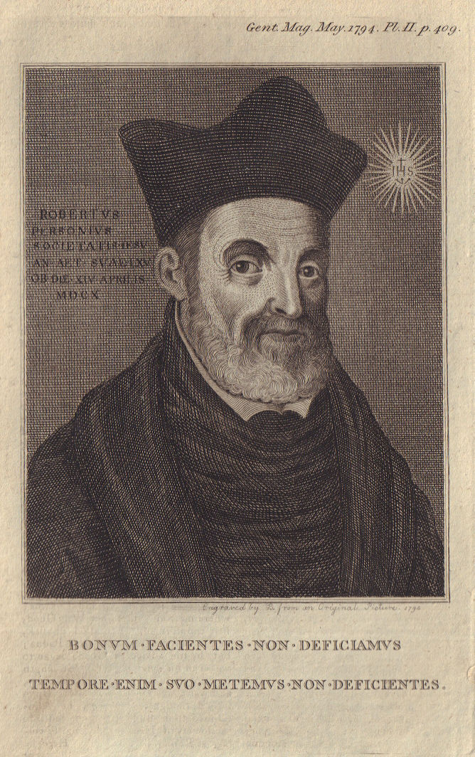 Portrait of Robert Parsons or Robert Persons, Jesuit, ob. 1597 1794 old ...
