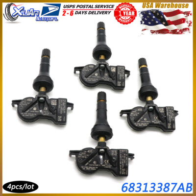 4x 68313387AB TIRE PRESSURE SENSOR TPMS For Jeep Renegade Dodge ...