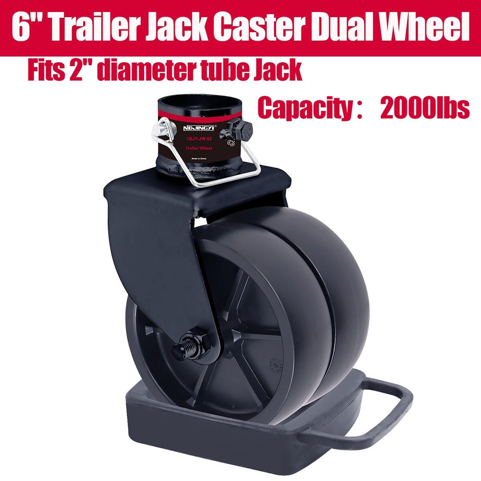 2000lbs Capacity Swivel Caster Trailer Jack Dual Wheel with Caster ...