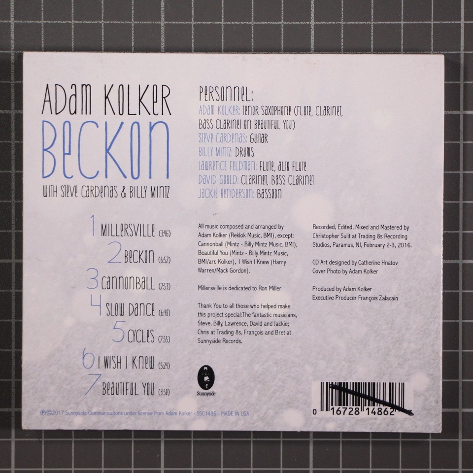 Beckon by Adam Kolker (CD, 2017) Promo 16728148627| eBay
