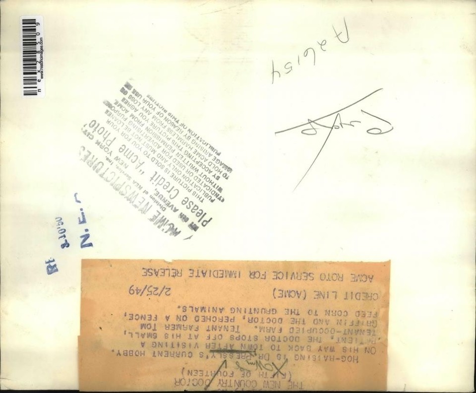 1949 Press Photo Dr Pressley & tenat faemer Tom Griffin with hogs | eBay