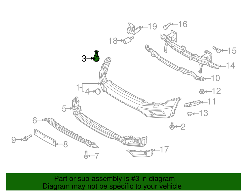 Genuine Volkswagen Bumper Cover Mount Kit 5NA-898-623 | eBay