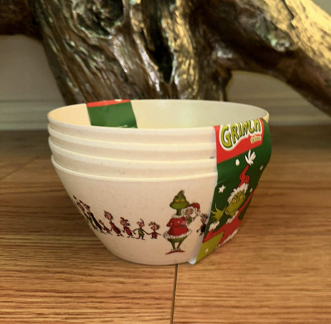 Grinch Cereal Bowls Christmas Melamine Set Of 4 | eBay