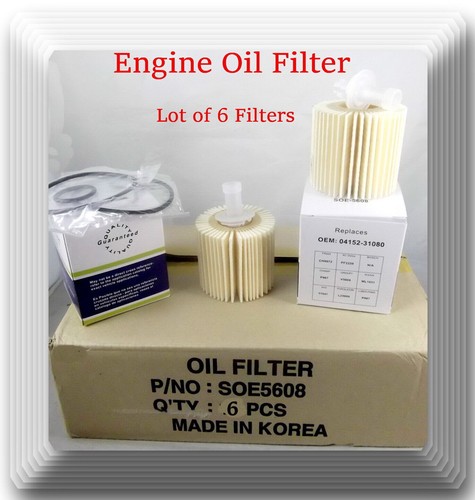 Lot of 6 Engine Oil Filter CH9972 Fits: OEM# 04152YZZA1 Lexus Scion ...