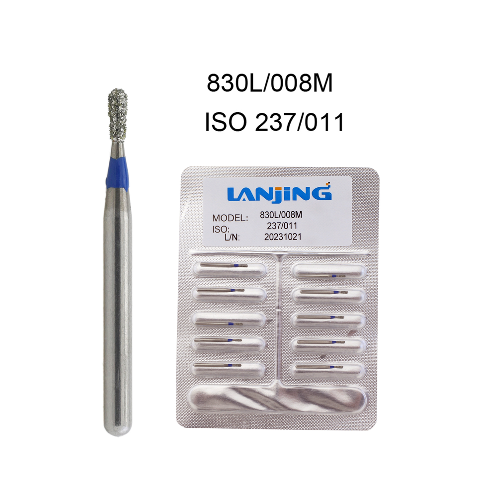 10pc/pk Dental Burs Diamond Pear Shape FG 830L/008M Standard Grit High ...