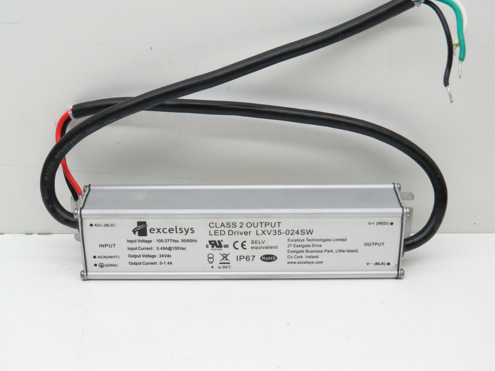 Excelsys LXV35-024SW Low Voltage LED Power Supply 35W 24VDC 1.4A Output ...