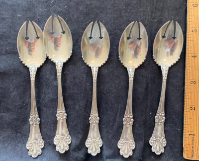 Antique Mechanics Silver Co. Sterling Silver 5 ice cream forks Olympia ...