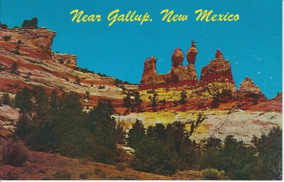 Colorful Rock Formations near Gallup New Mexico Vintage Unused Postcard ...