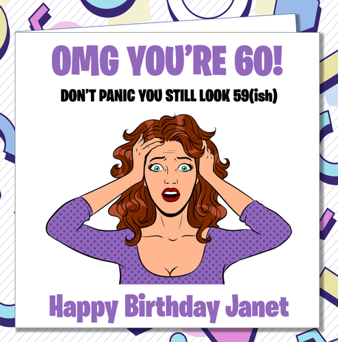 Personalised 60th Birthday Card - Funny Rude Joke Women Mum Wife Sister ...