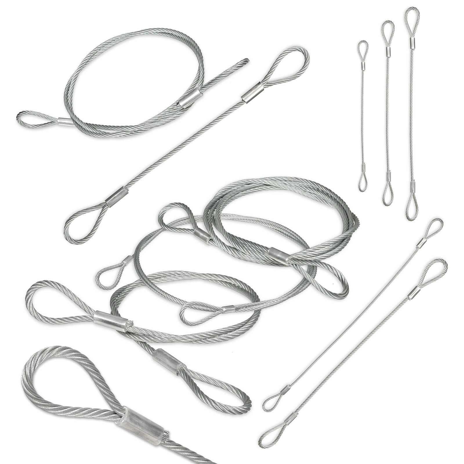 PVC Stahlseil mit Ösen Drahtseil verzinkt Schlaufe Anschlagseil Seil | eBay