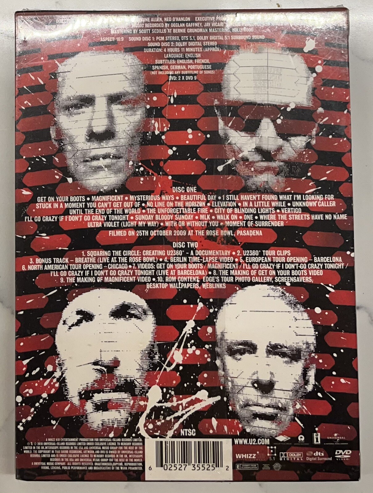 U2: 360°- At The Rose Bowl DVD, 2-Disc Set Factory SEALED Mint w/ Hype ...
