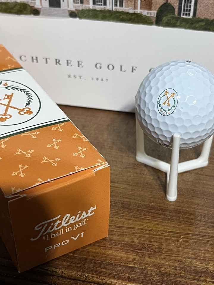 Top 25 Peachtree Country Club Atlanta Bobby Jones Logo Golf Ball with Sleeve Box | eBay