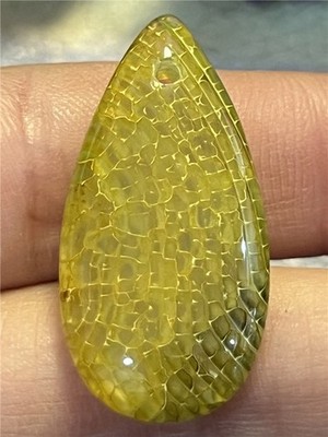 KU71012 30x15x6mm Green/yellow Fire Dragon Veins Agate Teardrop Pendant ...