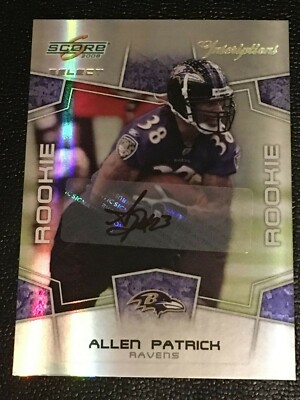Allen Patrick 2008 Score Select Inscriptions Rookie Autograph #429 and ...