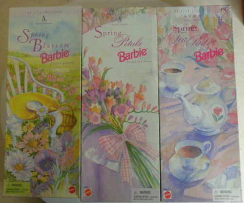 Avon Exclusive Special Edition 3pc Set Barbie Spring Blossom Petals Tea ...