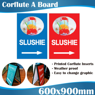 SLUSHIE Corflute A Boards A Frames 600x900mm with Double Sided Graphics | eBay Australia
