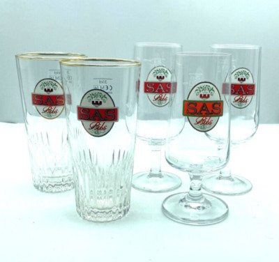 SAS Pils Beer Glasses Breweriana, Set of 5 | eBay