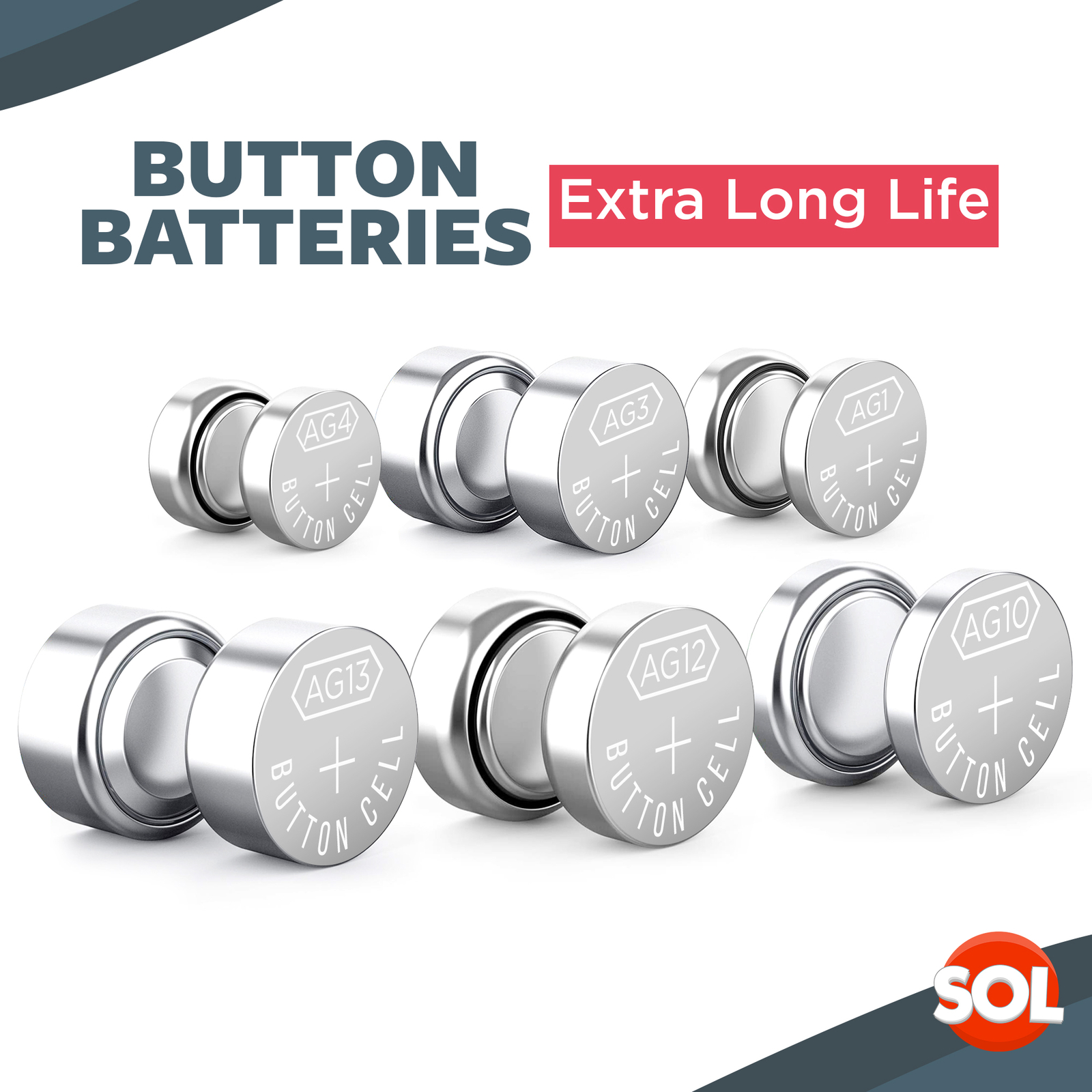 Watch Batteries Alkaline Button Cell Lithium Battery AG1/AG3/AG4/AG10 ...