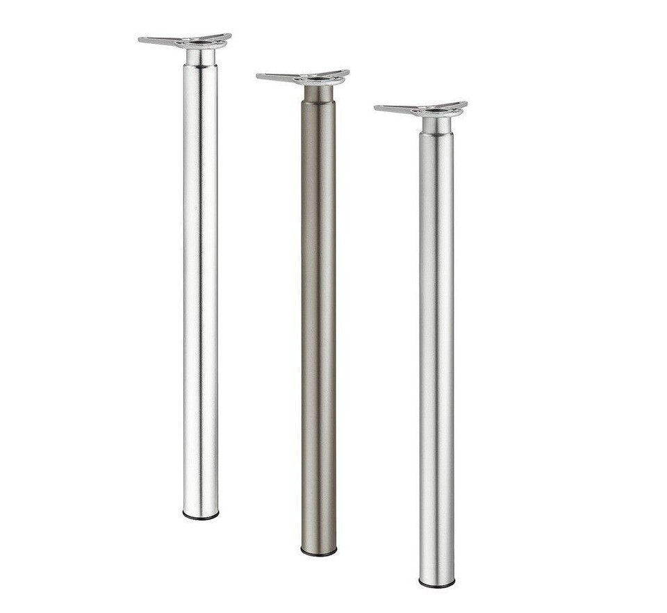 4x Tischfuß 710 Tischbein Möbelfüße silber Anschraub Bein Möbelfuß ...
