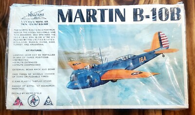 RARE MARTIN B-10B WILLIAMS BROS TWIN-ENGINE AIRPLANE MODEL PLANE KIT 72 ...
