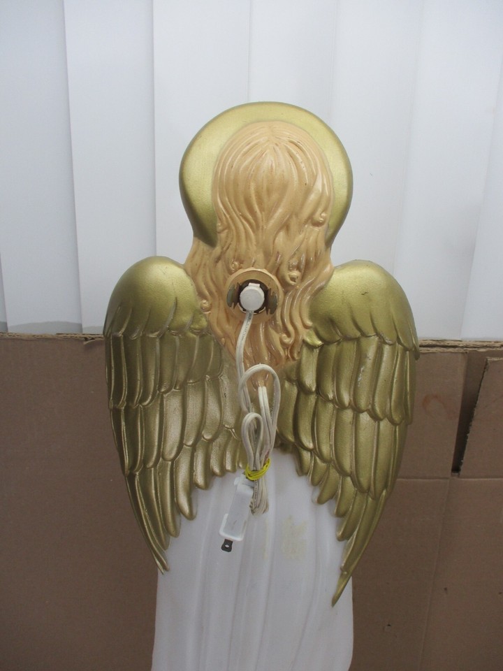 Vintage Angel Lighted Christmas Nativity Blow Mold Lawn Decor 34" by ...