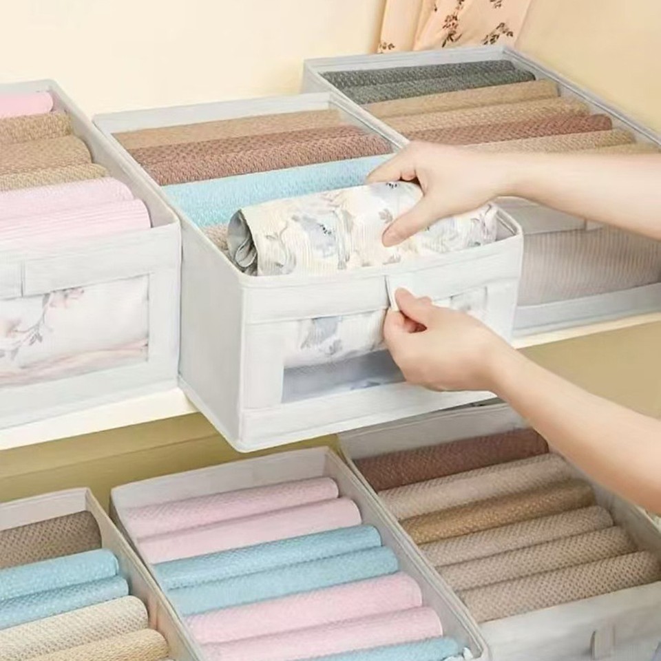 Fabric Storage Bin with Clear Window Foldable and Easy to Wash ...