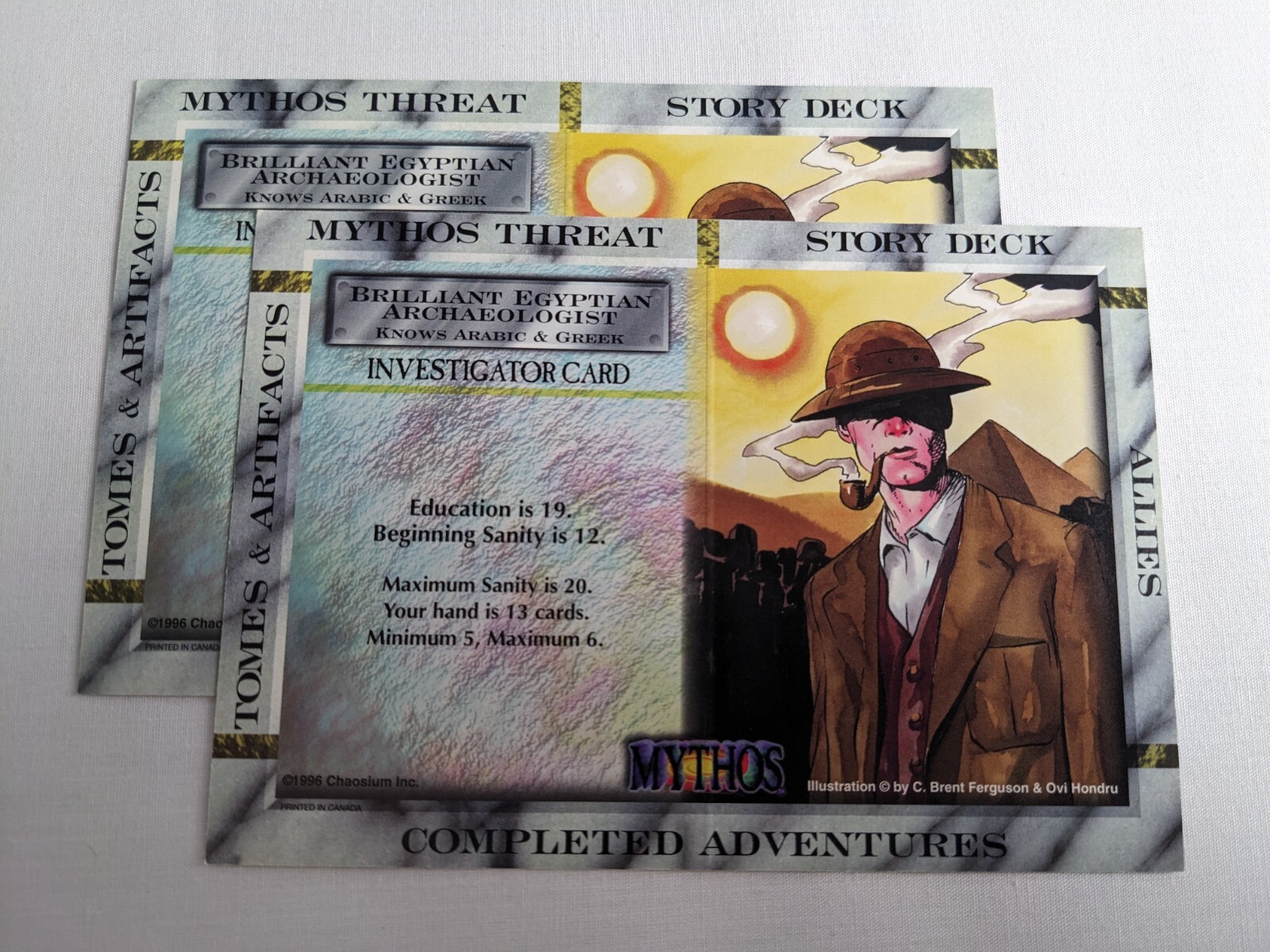 MYTHOS CCG Archaeologist/Gangster Investigator EXC Chaosium 1996 | eBay