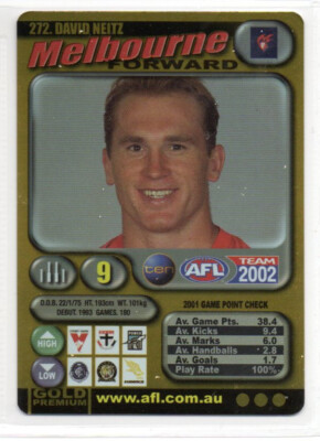 2002 AFL TEAMCOACH GOLD PARALLEL CARD - 272 David NEITZ (MELBOURNE) | eBay