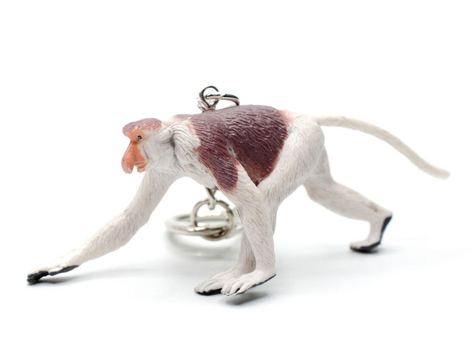 Proboscis Monkey Keychain Miniblings Guenon Monkey Zoo Jungle White ...