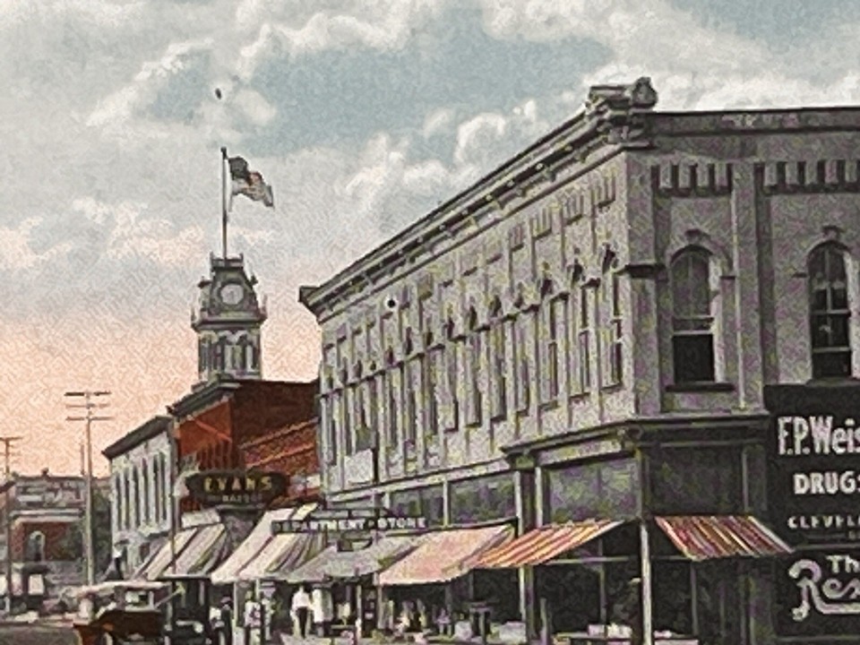 1907-15 Postcard PC STREET SCENE DEFIANCE, OHIO Store Fronts, Brick Rd ...