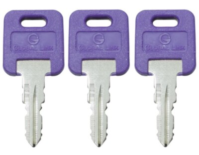 3 PACK Global Link OEM PURPLE Replacement RV Motorhome Trailer Lock Key ...