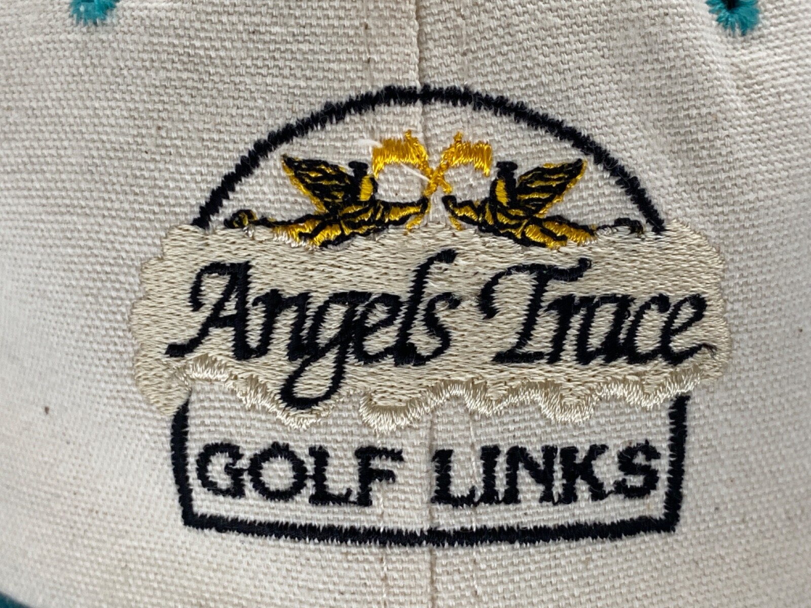 Vintage Derby Cap Angels Trace Golf Links StrapBack Hat USA Retro White ...