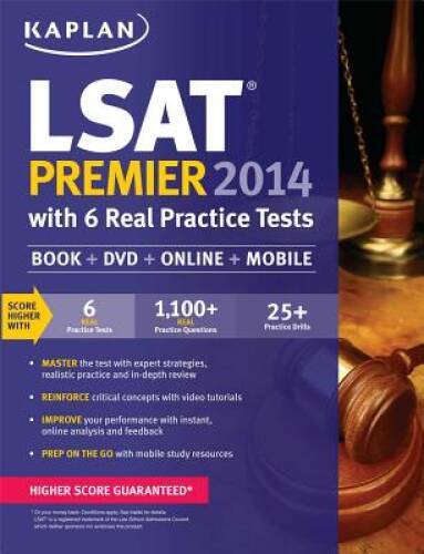 Kaplan LSAT Premier 2014 with 6 Practice Tests: Book Online DVD - GOOD ...