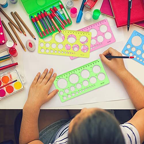 4Pack Circle Template Round Stencil for Drafting Office School Drawing ...