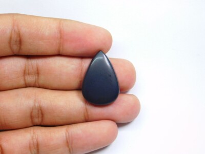 Black Shungite gemstone Natural Cabochon Loose Stone For Jewelry 22 Cts ...