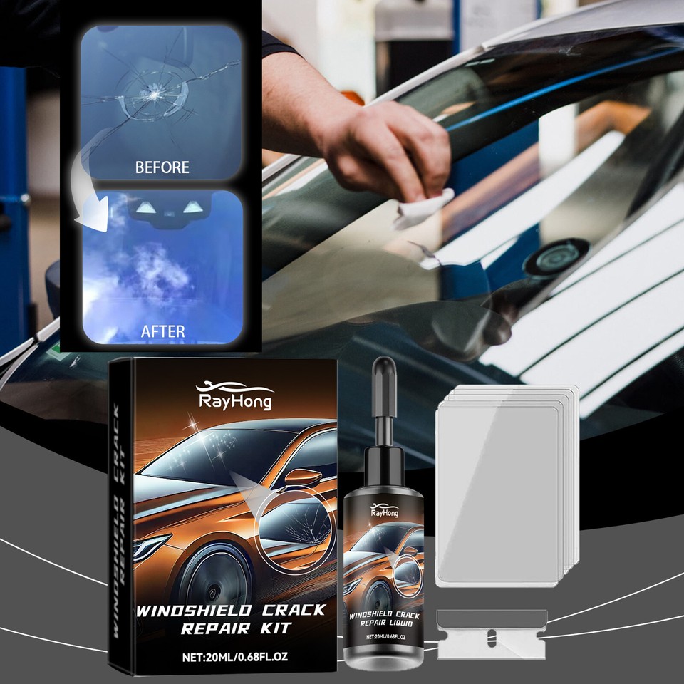 39g Windshield Repair Kit - Quick UV-Cure Crack Fixer with Clear Vision ...