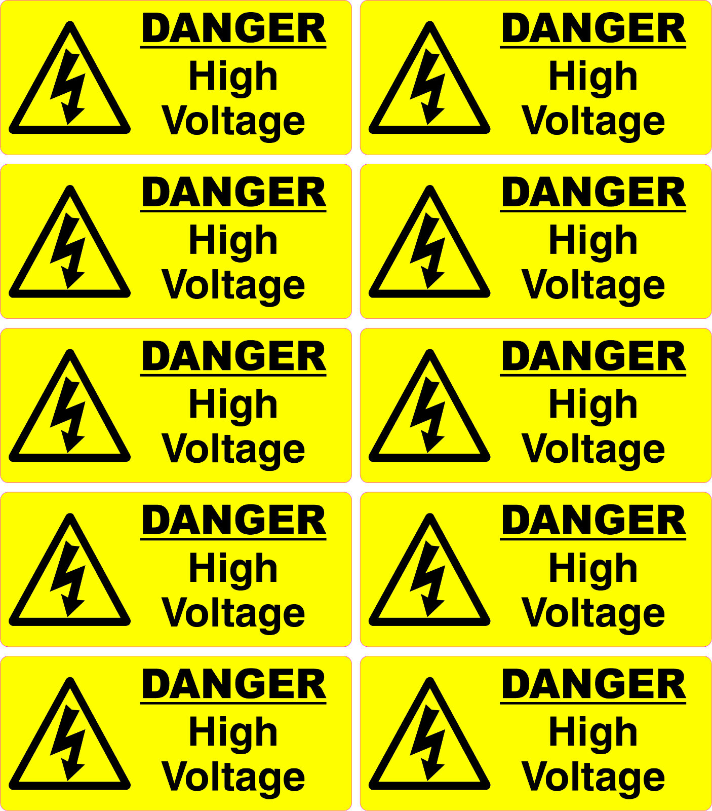 Electrical Warning Labels 230v 240v 400v 415v 440v Electric Shock, High ...