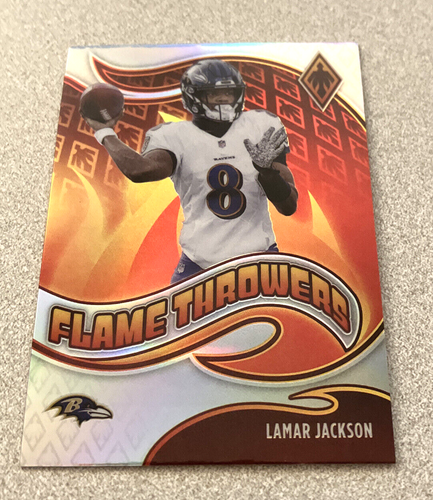 2021 Panini Phoenix Flame Throwers #FT-4 Lamar Jackson Ravens | eBay