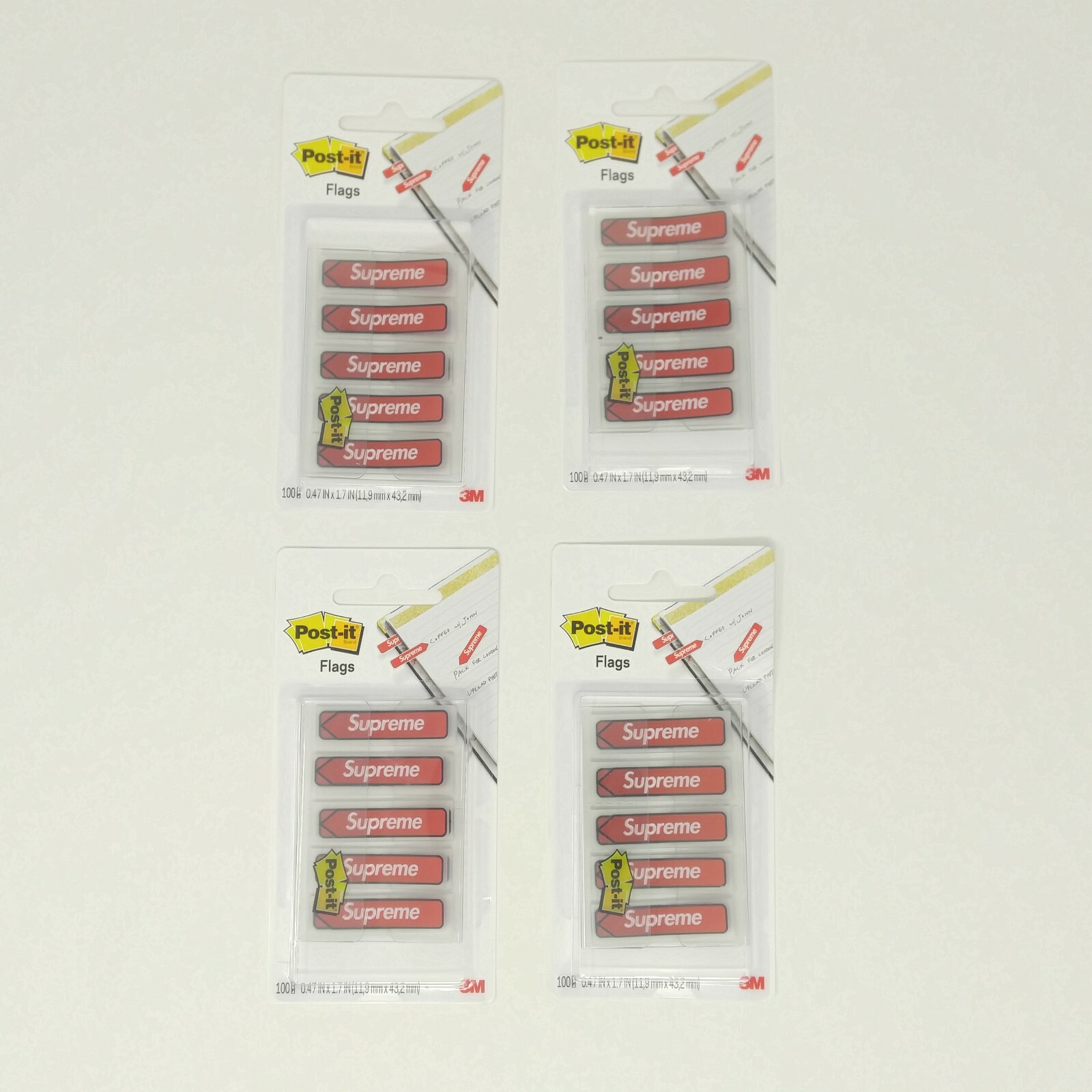 Supreme FW19 x Post-it Flags Red Box Logo Adhesive 3M Office Supplies ...