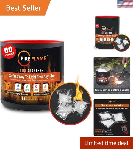 Fireflame Quick Instant Fire Starter - 100% Waterproof All-Purpose ...