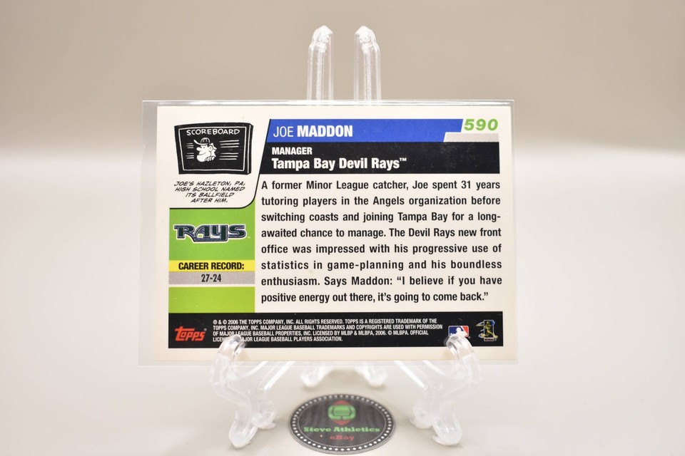 Joe Maddon Rays 2006 Topps Baseball Coach Rookie RC Card #590 | eBay