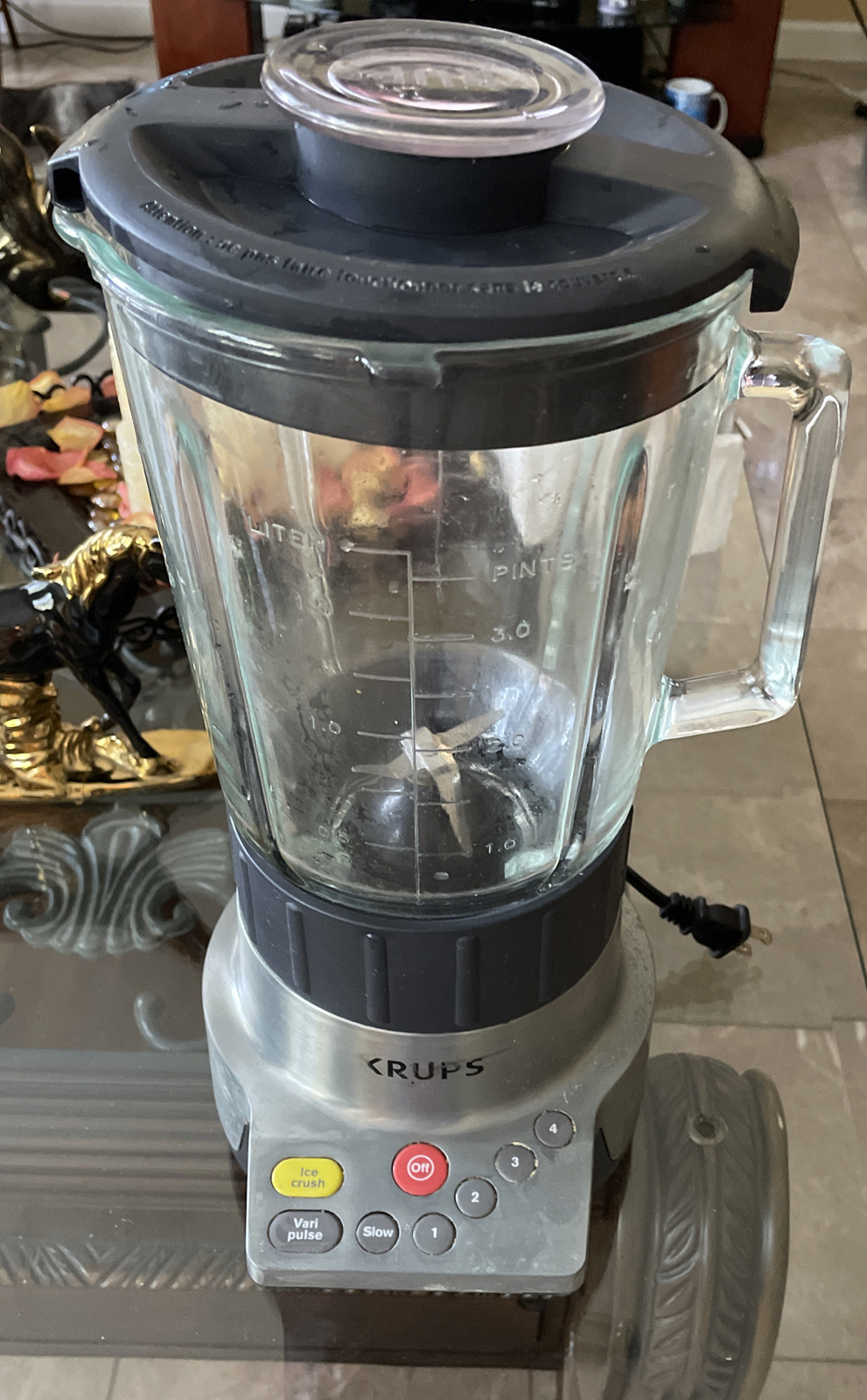 Krups KB720 1000 Watt 5-Speed Blender Pulser Ice Crusher 60oz Glass Jar ...