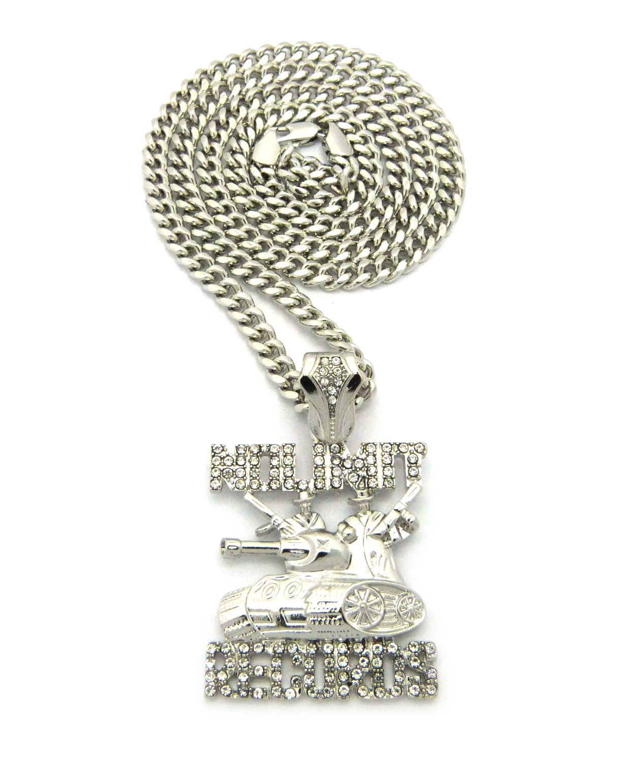 No Limit Record Pendant 2mm24" Box, 5mm24" Cuban Chain Hip Hop Necklace ...