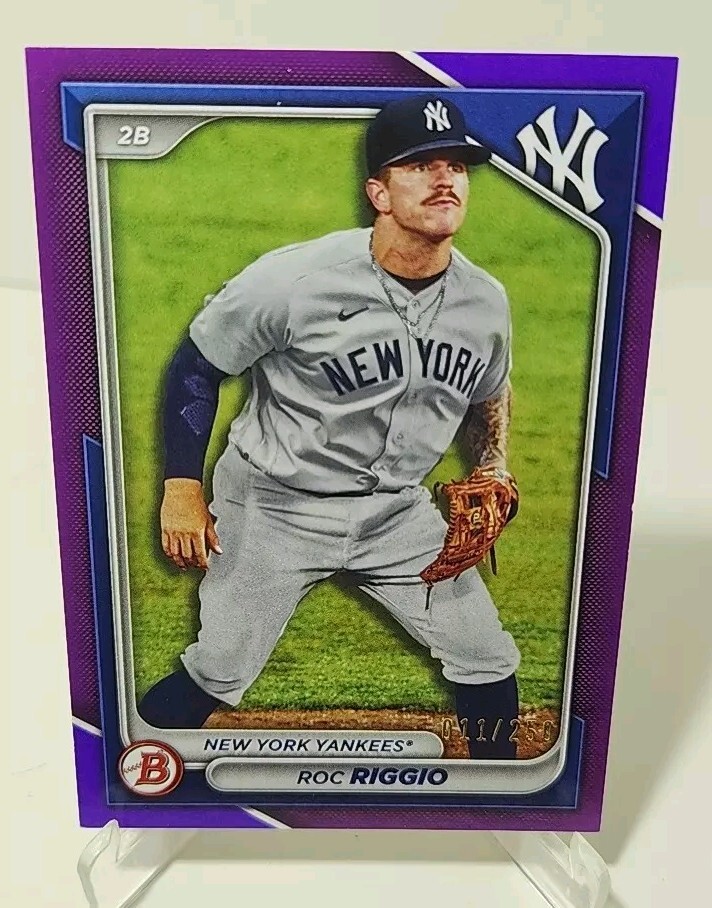 🔥2024 Bowman Chrome Roc Riggio New York Yankees Purple paper #/250 | eBay