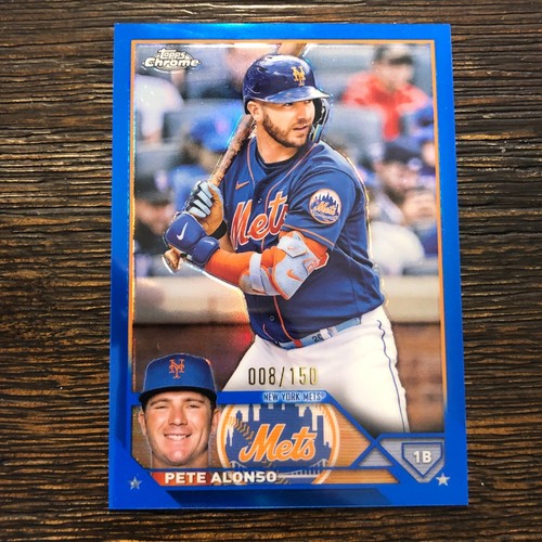 2023 Topps Chrome Pete Alonso #75 Blue Refractor /150 Mets Color Match ...