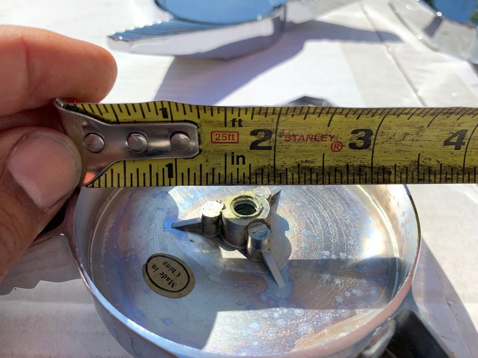 BOLT ON CHROME SPINNER WIRE WHEELS RIMS THREE PRONG CENTER CAPS | eBay