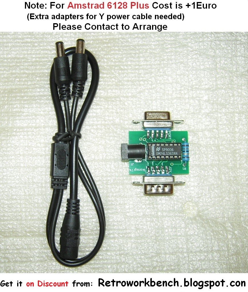 Amstrad CPC MSX 9Pin DB9 Port 5V Adapter for AutoFire 15Pin Joystick ...