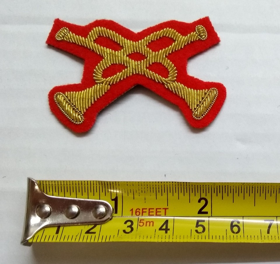 Mess Kit Badge Trumpets British Army Red Felt Hand Embroidered Arm ...