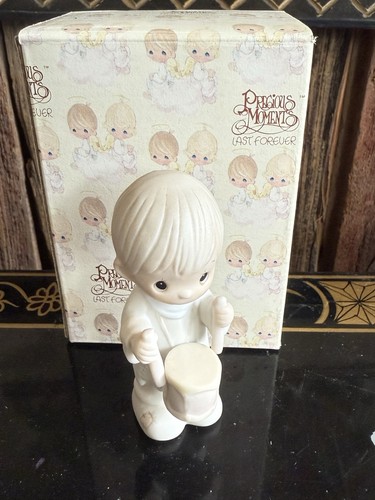 Precious Moments E 2360 I'LL PLAY MY DRUM FOR HIM Drummer Boy 1982 5 ...